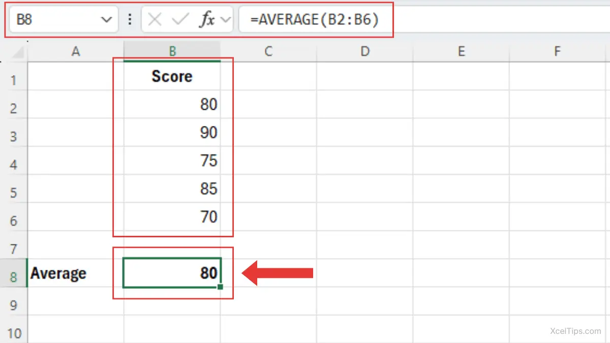 How to Find Average in Excel Using the AVERAGE Function