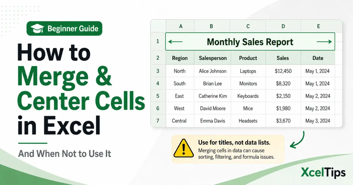 How to Merge and Center in Excel And When Not to Use It